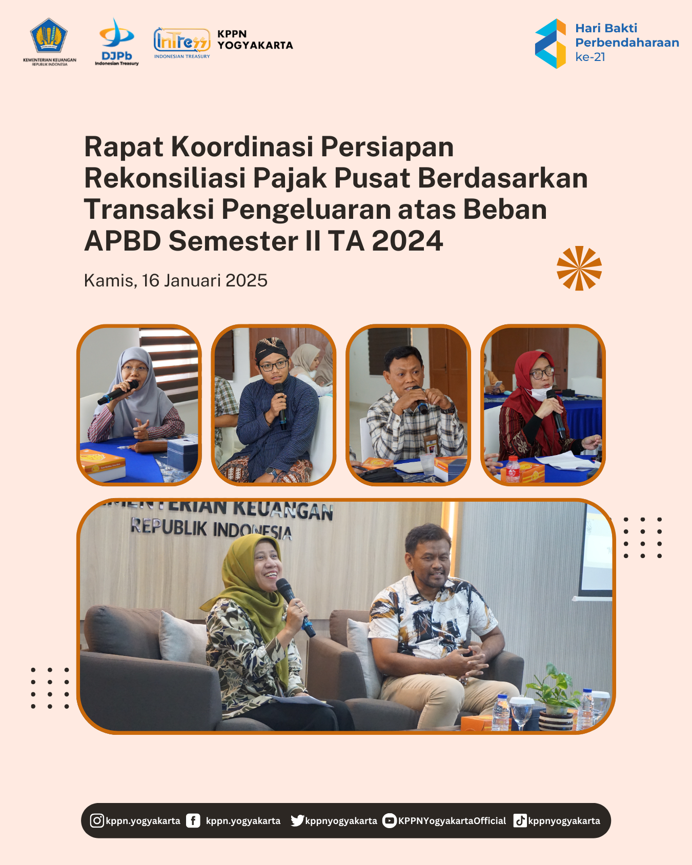 Rapat Koordinasi Persiapan Rekonsiliasi Pajak Pusat Berdasarkan ...